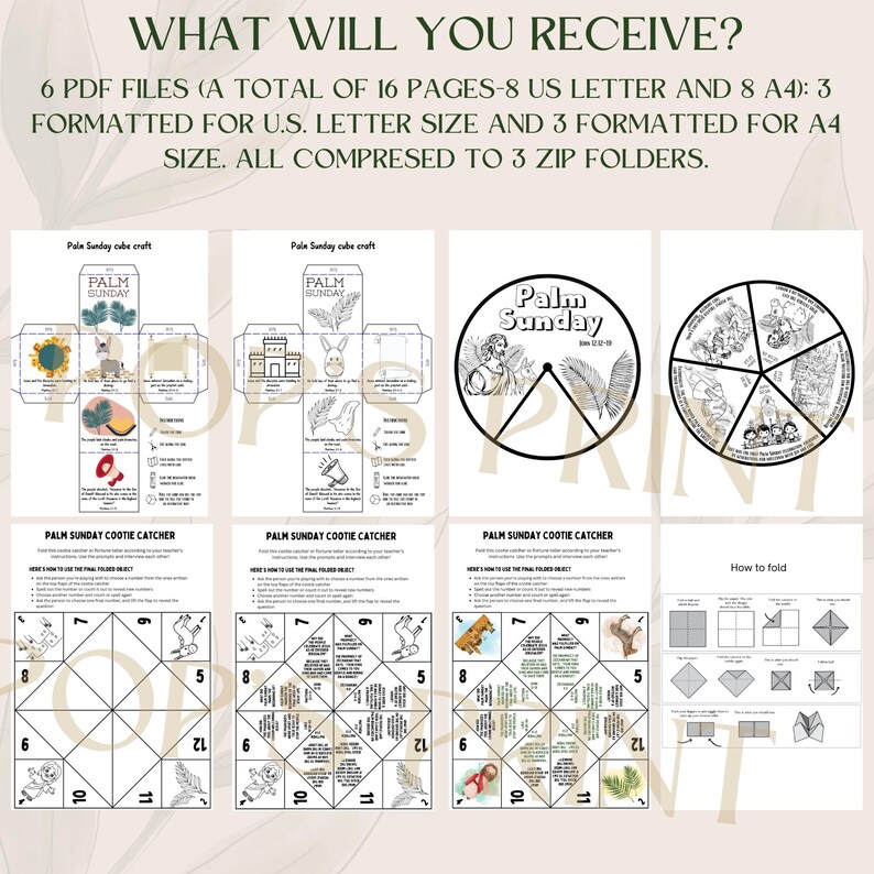 Palm Sunday Craft Bundle| Printable Sunday School Bible Activity| Game ...