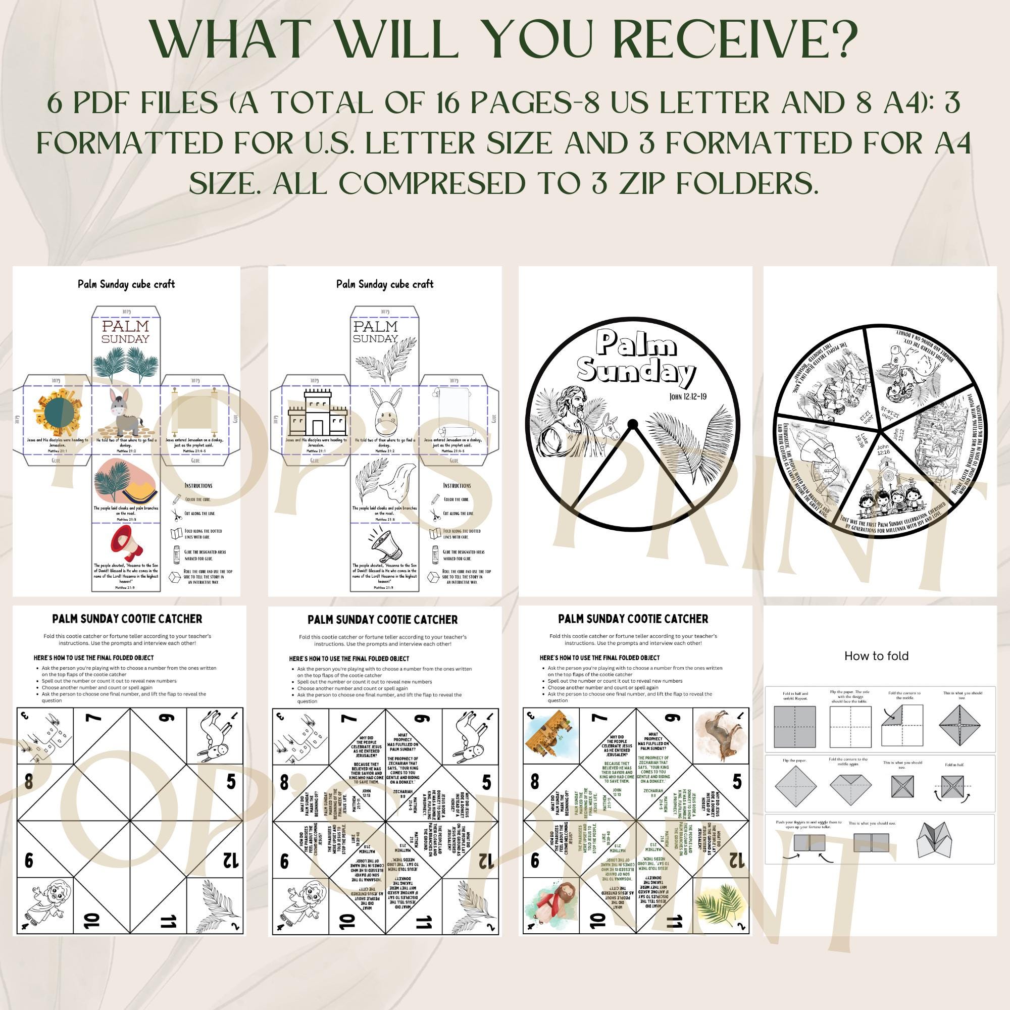 Palm Sunday Craft Bundle| Printable Sunday School Bible Activity| Game ...