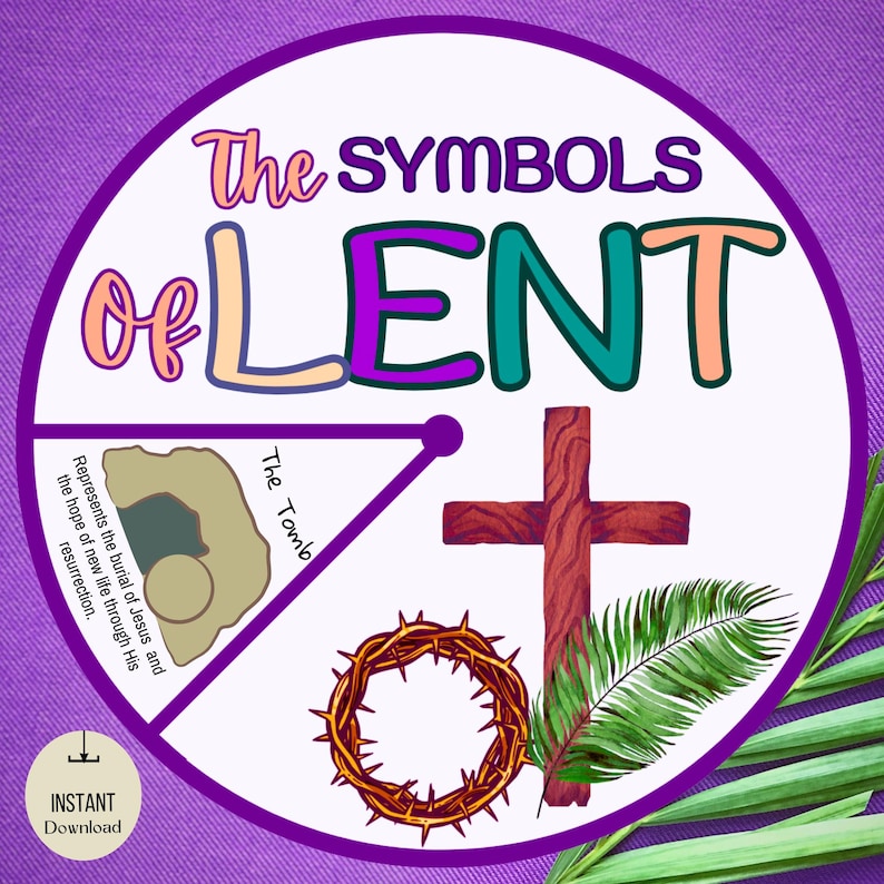 Printable Lent Symbols Sunday School Craft Spinner Wheel, Kids Ministry ...