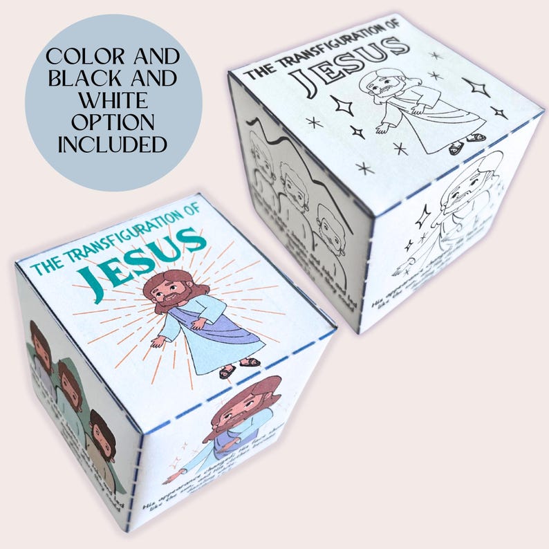 Transfiguration Lesson for Kids| Cube Craft| Printable Sunday School ...