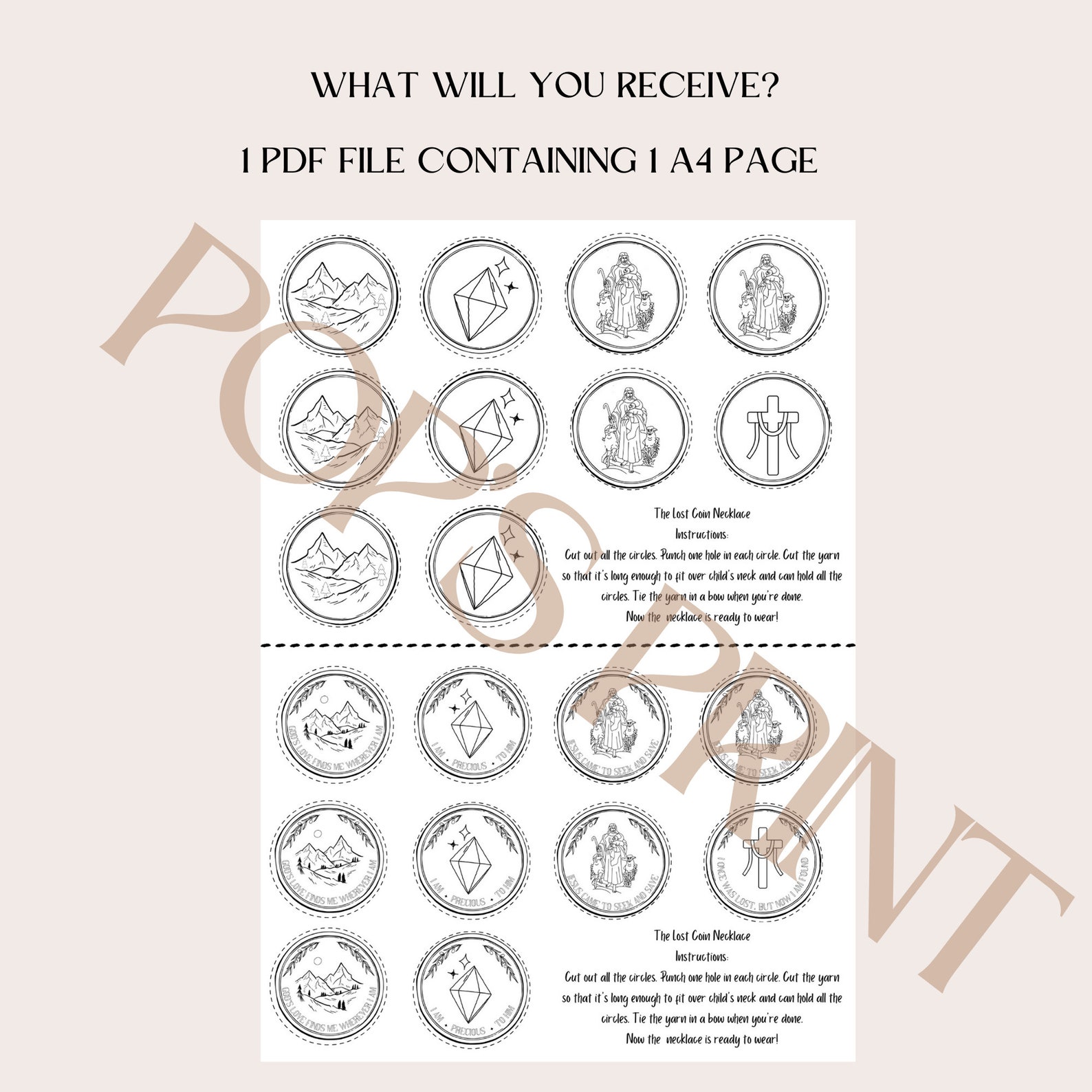 The Parable of the Lost Coin Necklace Craft| Sunday School Lesson ...