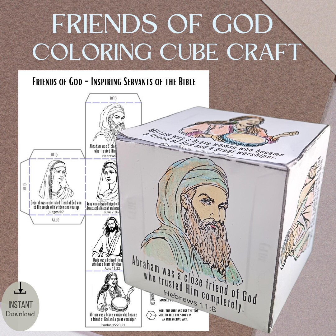 Printable Friends of God Cube Craft, Bible Verse Game, Bible Activity ...