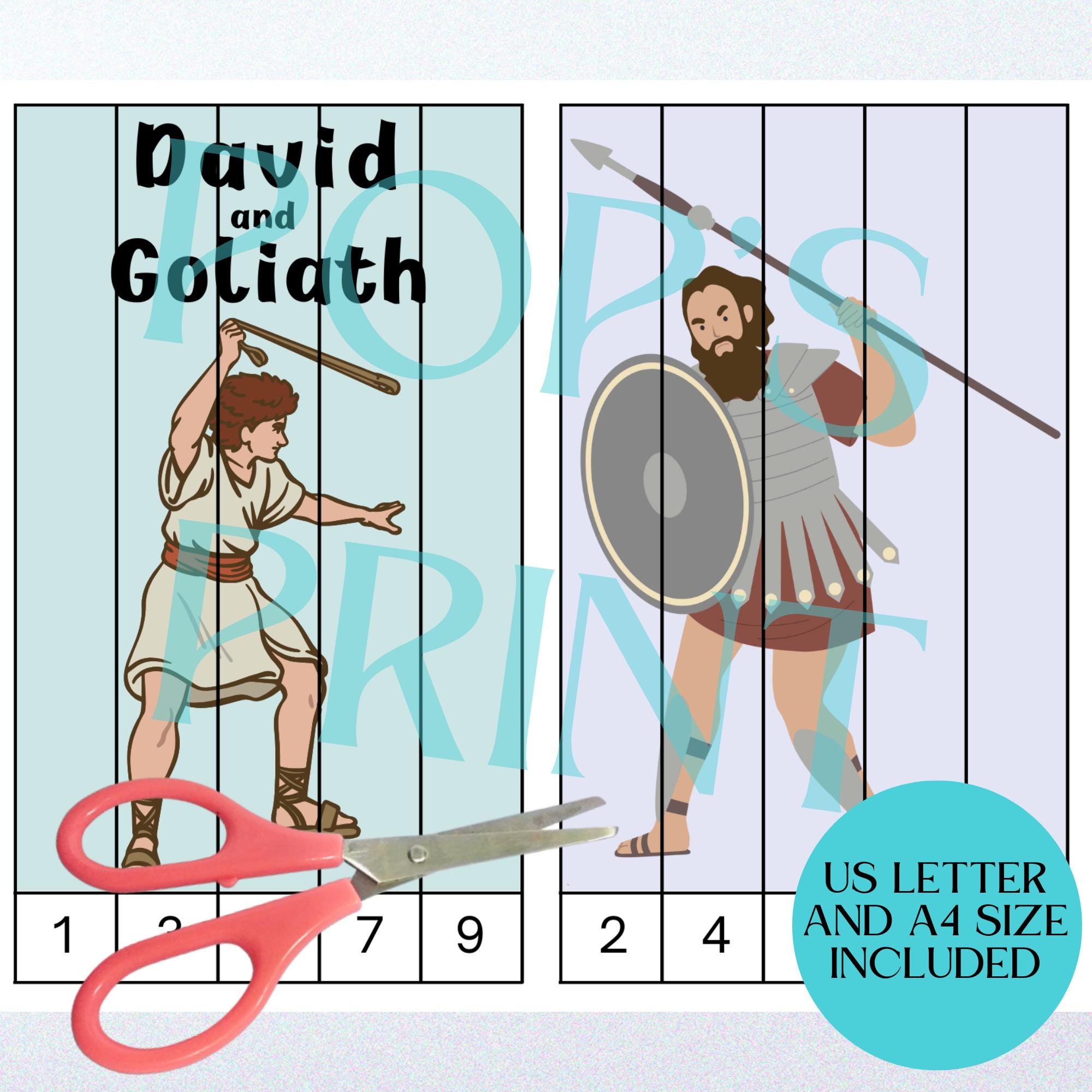 Printable David and Goliath Agamograph – Sunday School Craft, Instant ...