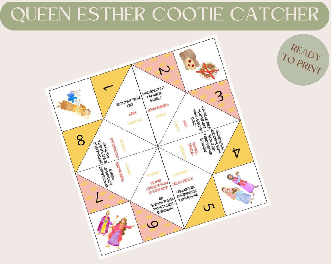 Queen Esther Cootie Catcher Sunday School Craft Cootie - Etsy