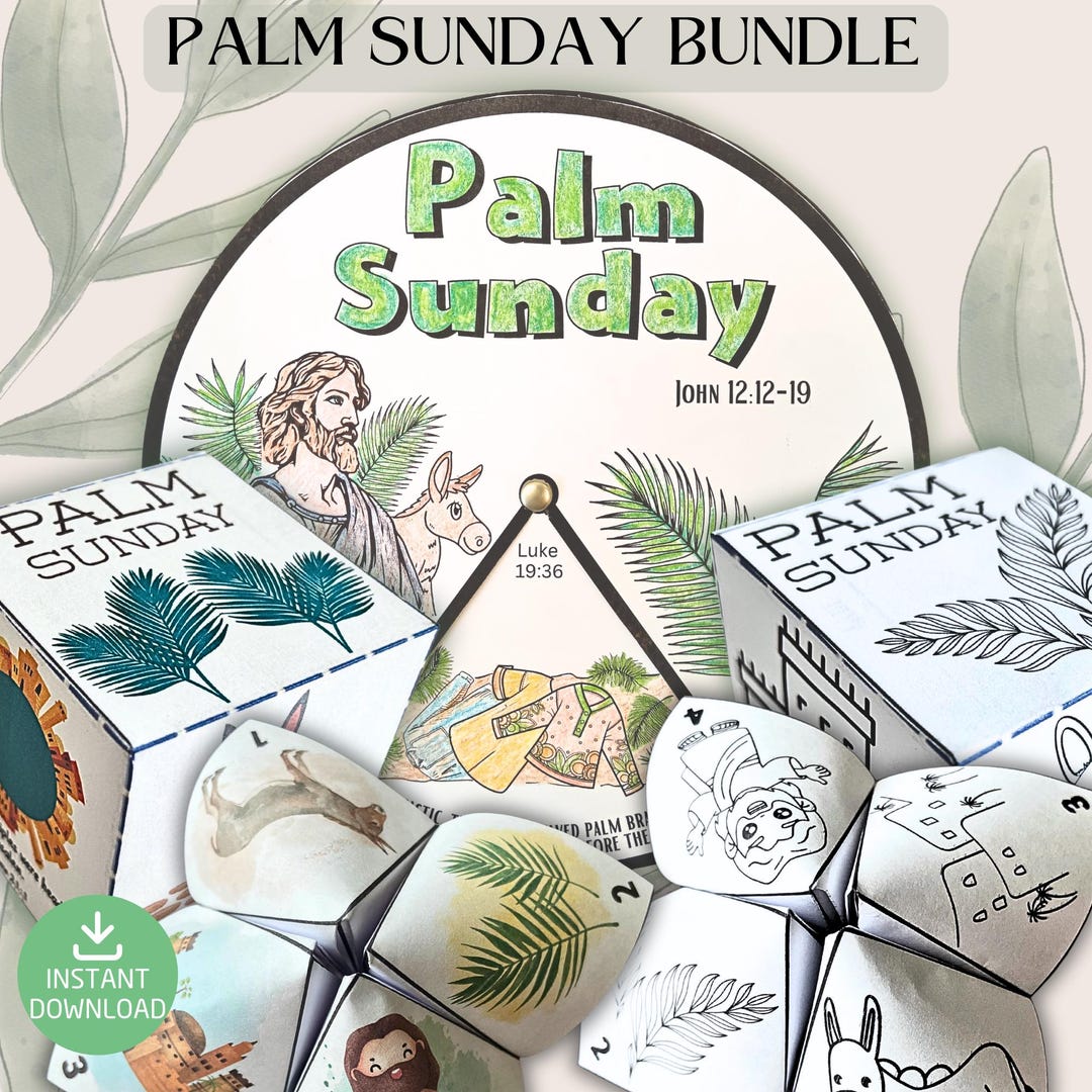 Palm Sunday Craft Bundle| Printable Sunday School Bible Activity| Game ...