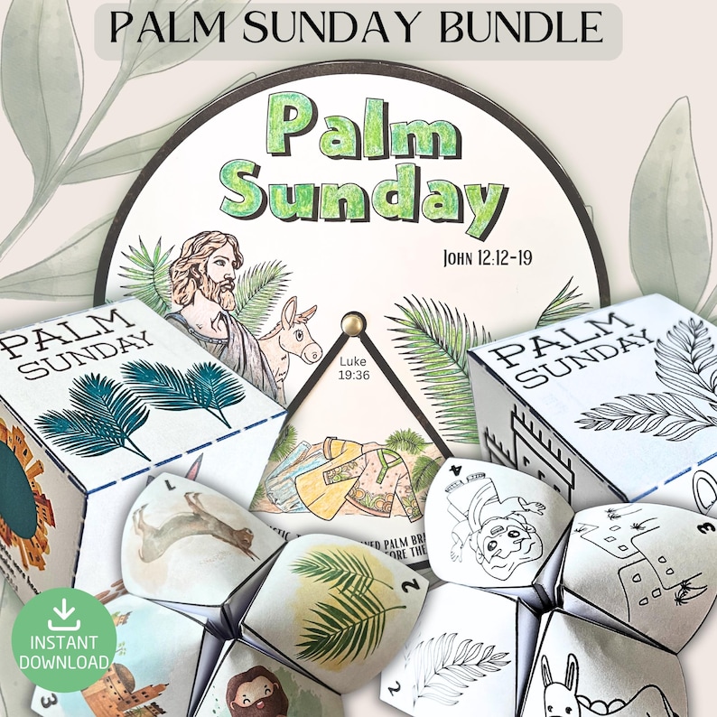 Palm Sunday Craft Bundle| Printable Sunday School Bible Activity| Game ...