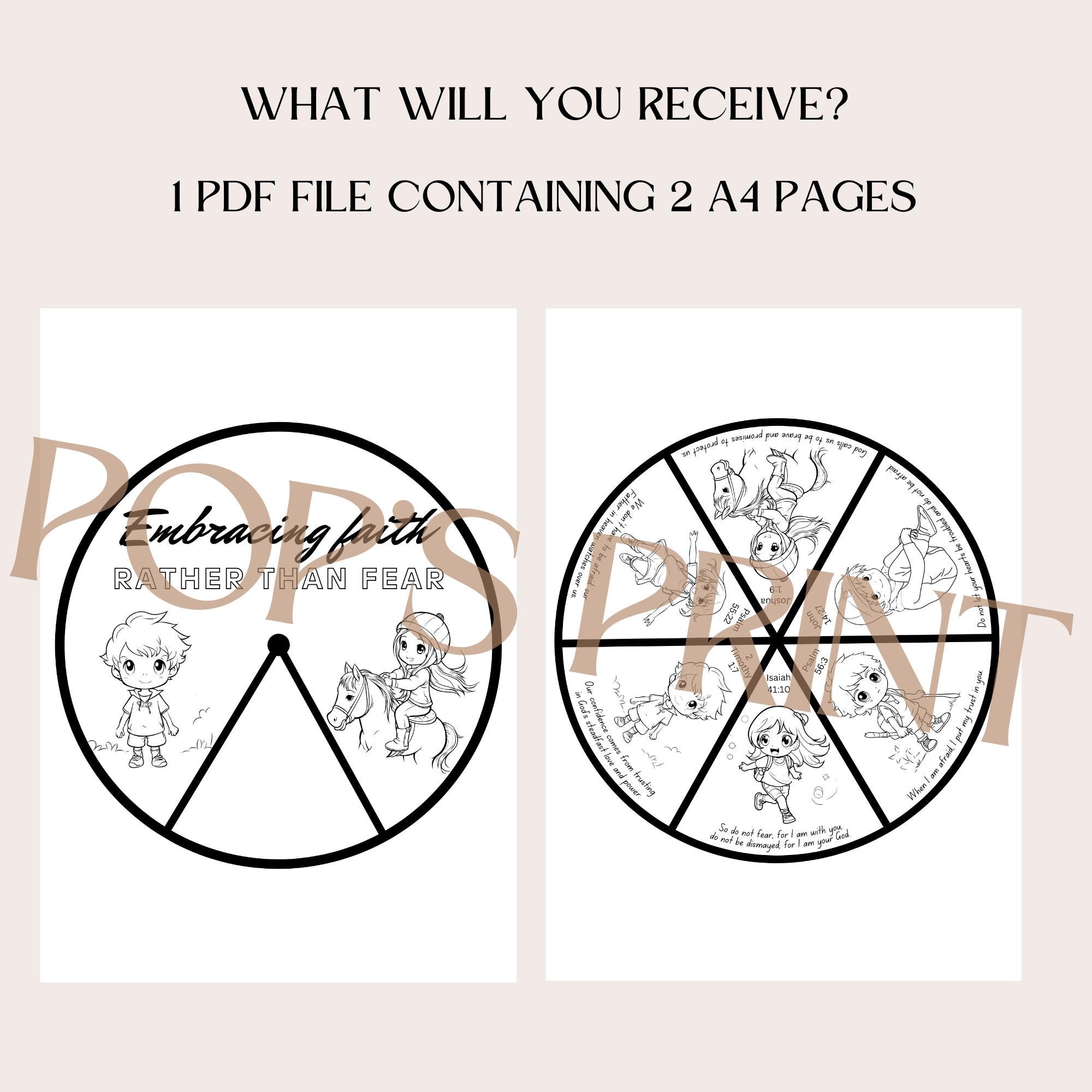 Printable Faith Over Fear Spinner Wheel Craft, Faith Bible Activity ...