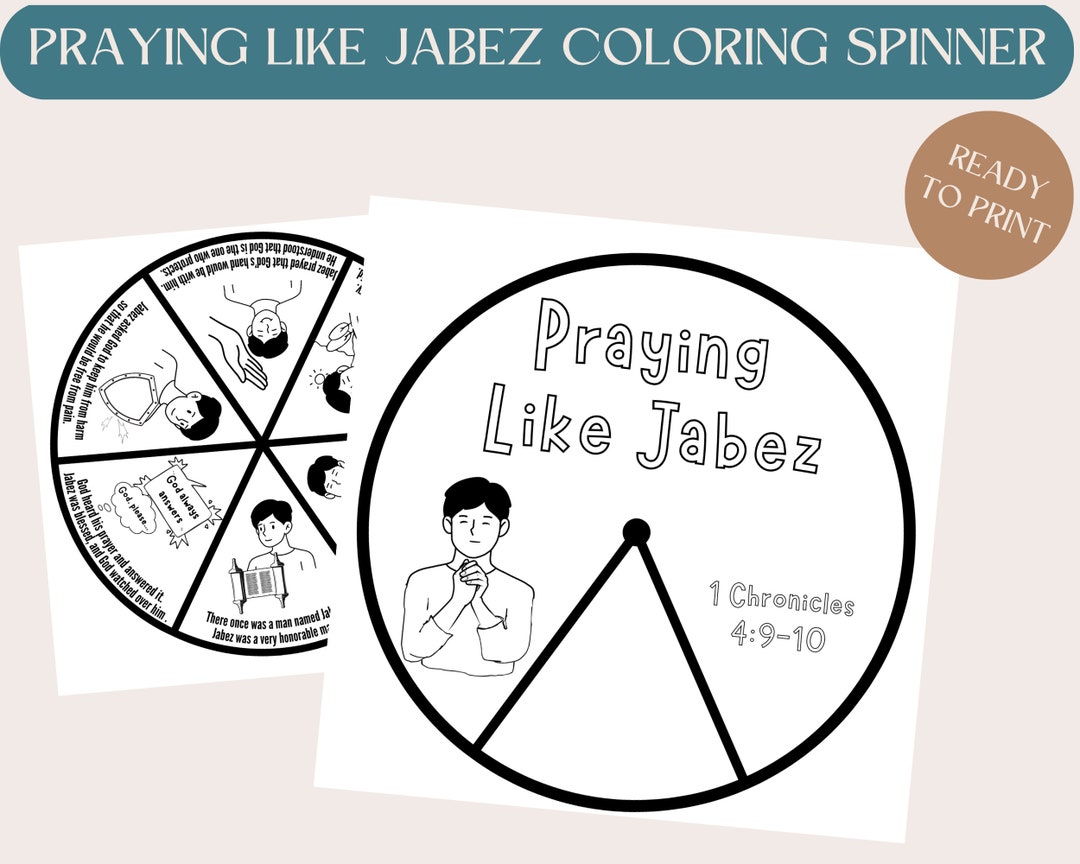 Praying Like Jabez Coloring Spinner Wheel Praying Like Jabez - Etsy