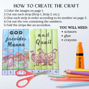 Printable God Provides Manna and Quail Agamograph, Sunday School Bible ...