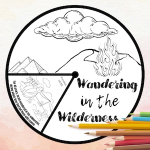 Sunday School Craft Wandering in the Wilderness Coloring Spinner Wheel ...