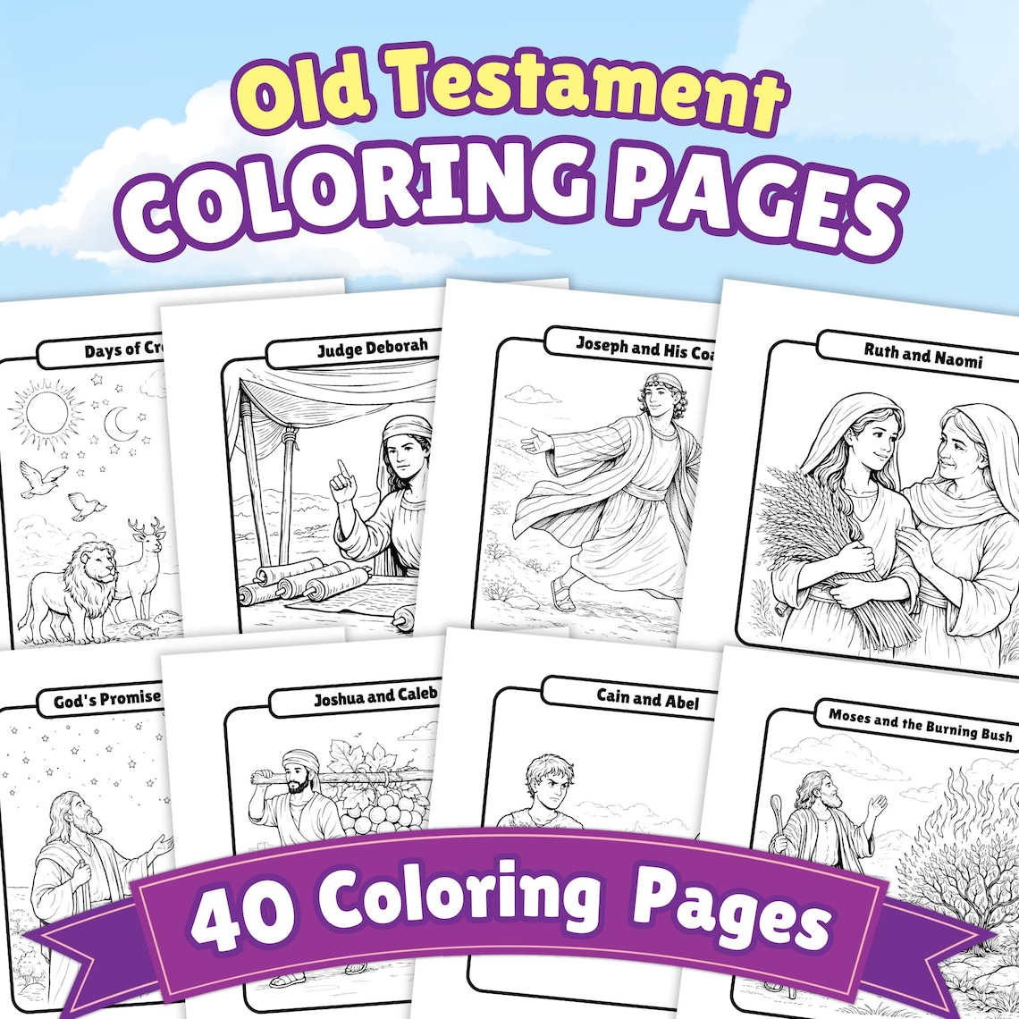 Bible Coloring Pages for Kids Printable | Sunday School Activity ...