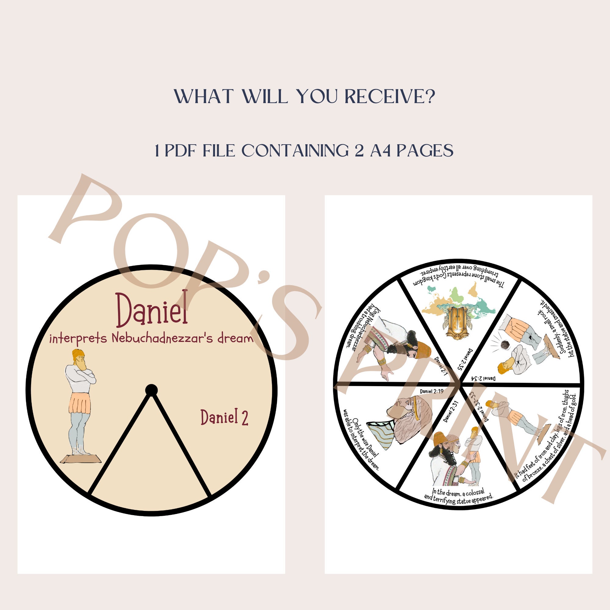 Daniel Interprets Nebuchadnezzar's Dream Spinner Wheel, Bible Craft for ...