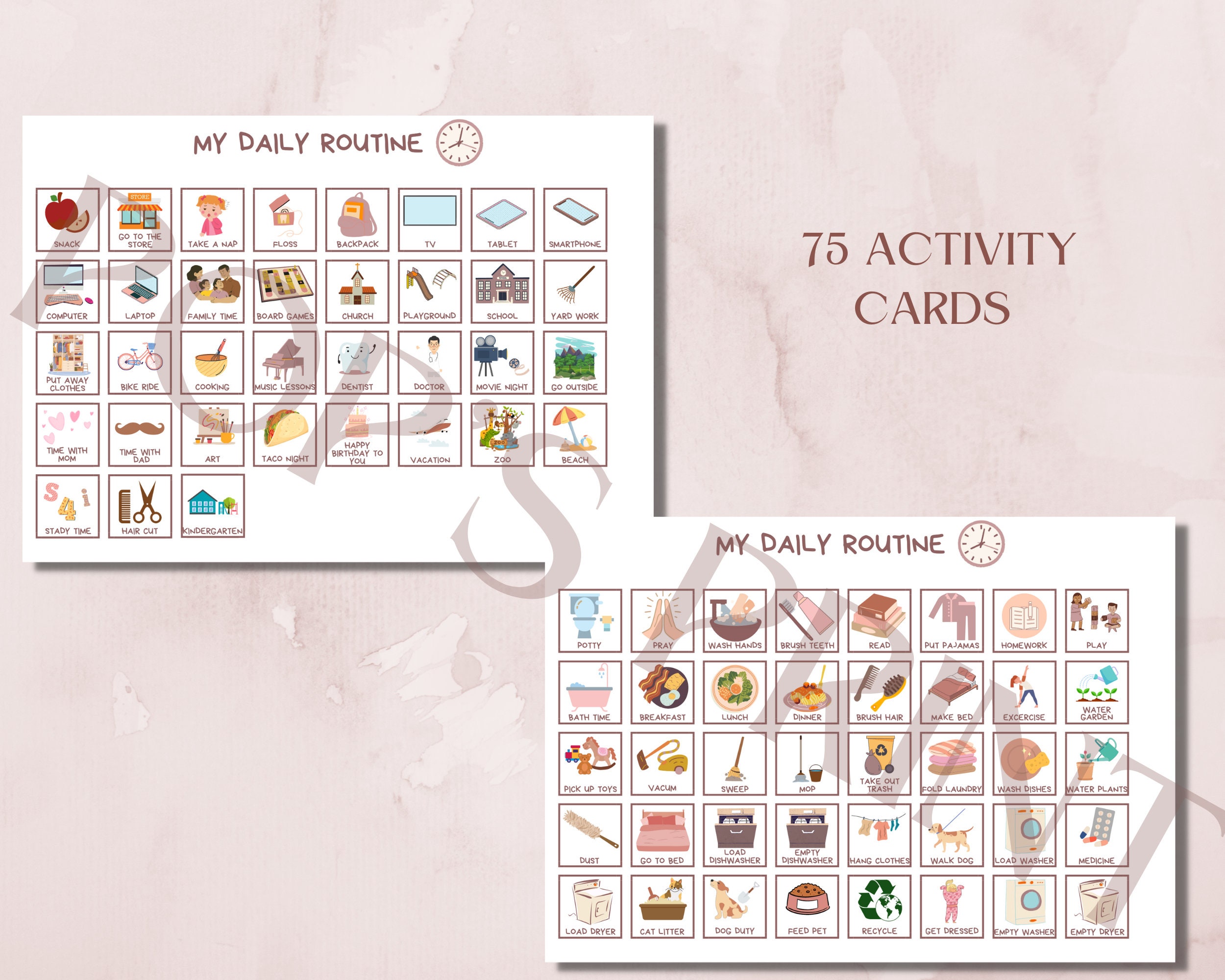 Girls My Daily Routine Chartdaily Rhythm Kids Choresprintable Command ...