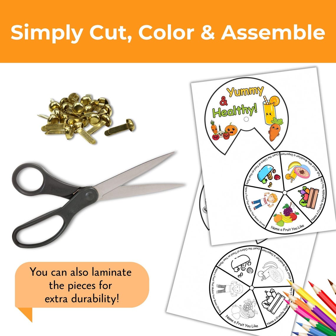 Healthy Eating Spinner | Kids Nutrition Game | Printable Food Chart ...