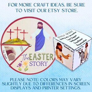 Printable Easter Sunday School Craft, He is Risen Spinner Wheel ...