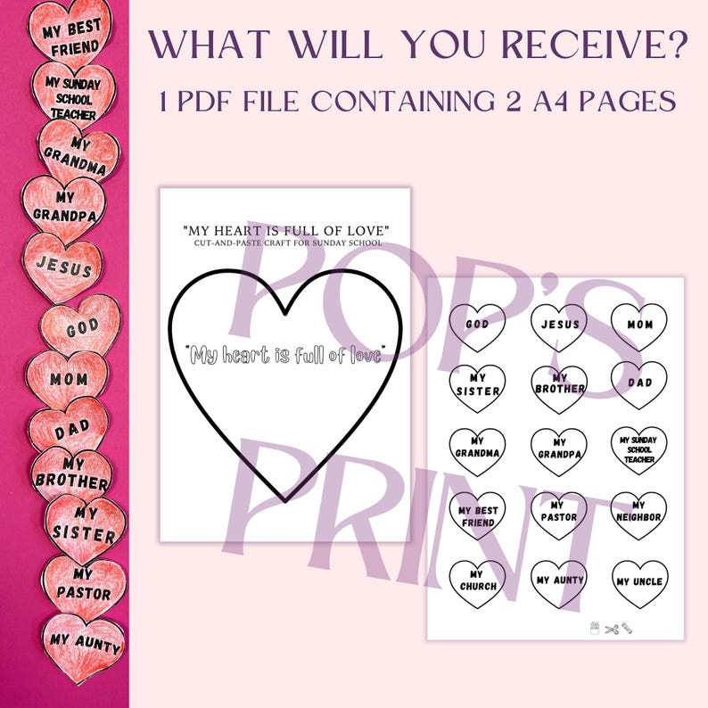 Valentine's Day Printable "my Heart is Full of Love" Cut-and-paste ...