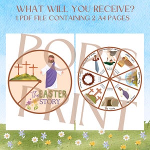 Easter Story Sunday School Craft Printable Spinner Wheel Kids Ministry ...