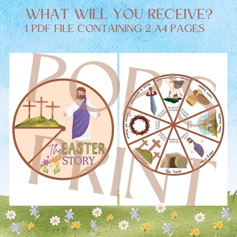 Easter Story Sunday School Craft Printable Spinner Wheel Kids Ministry ...