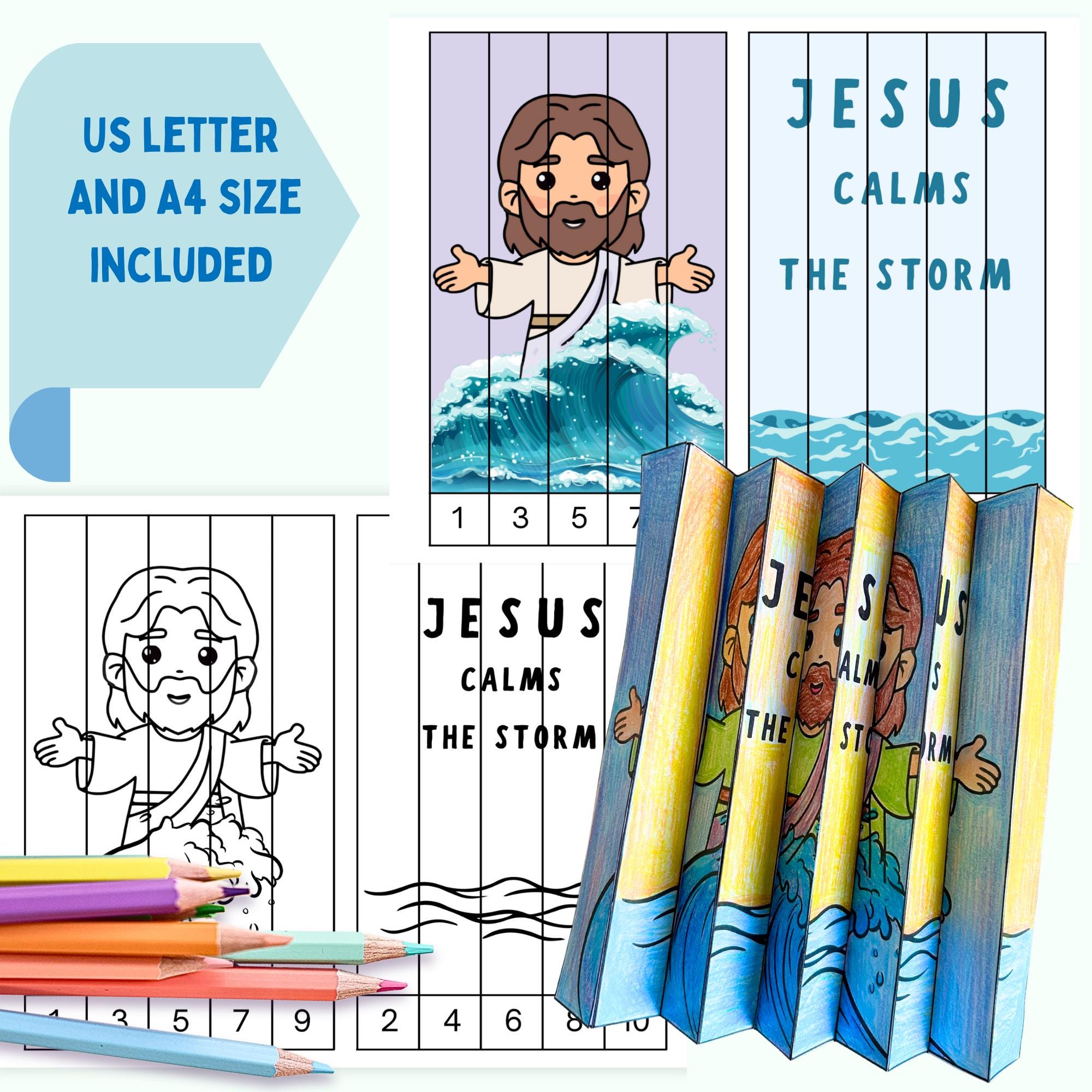 Jesus Calms the Storm Agamograph Craft – Sunday School Printable Bible ...