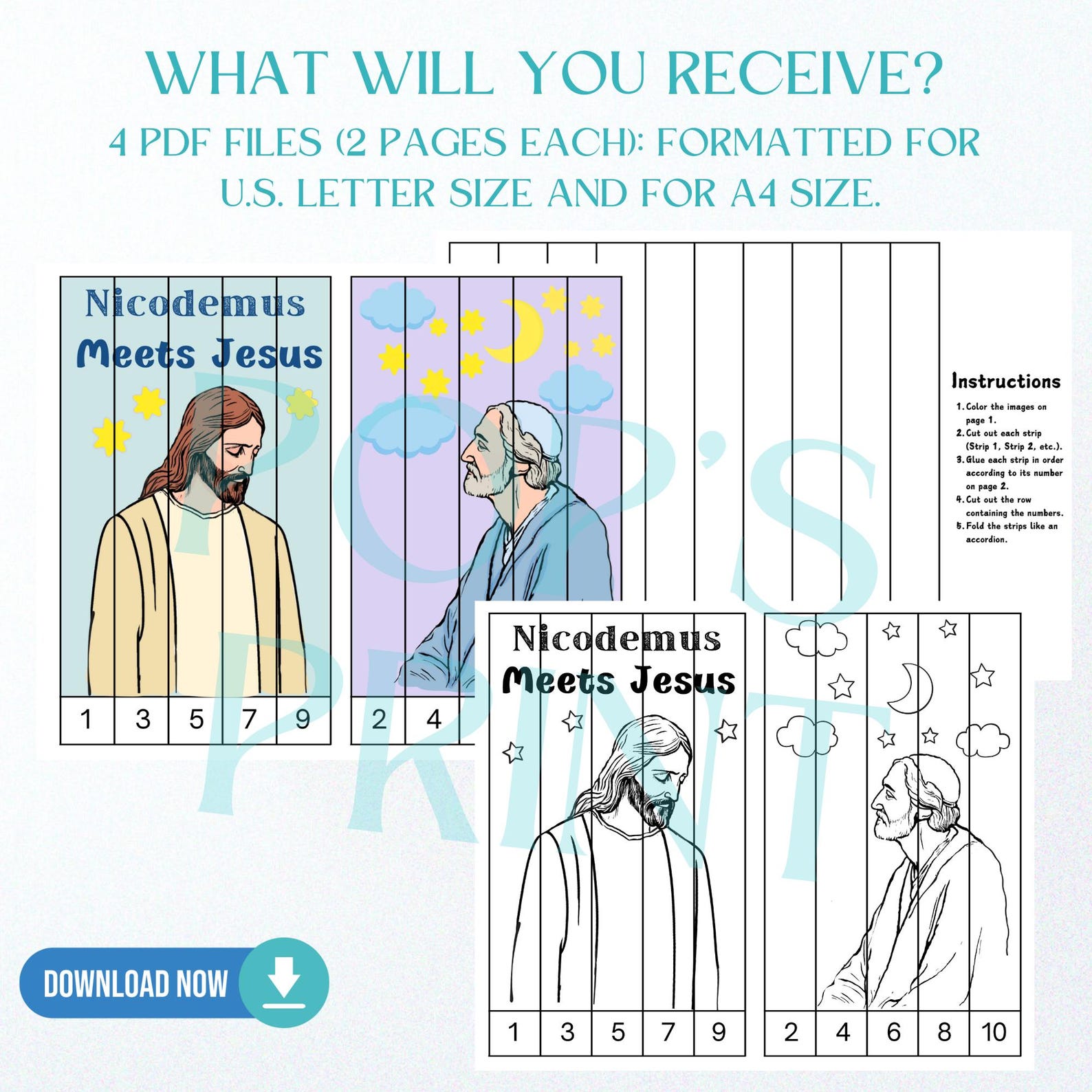 Nicodemus Meets Jesus Agamograph Craft , Sunday School Bible Activity ...