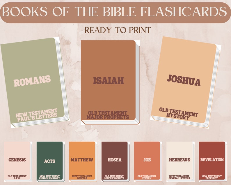 Books of the Bible Flashcards Old Testament Printable New - Etsy