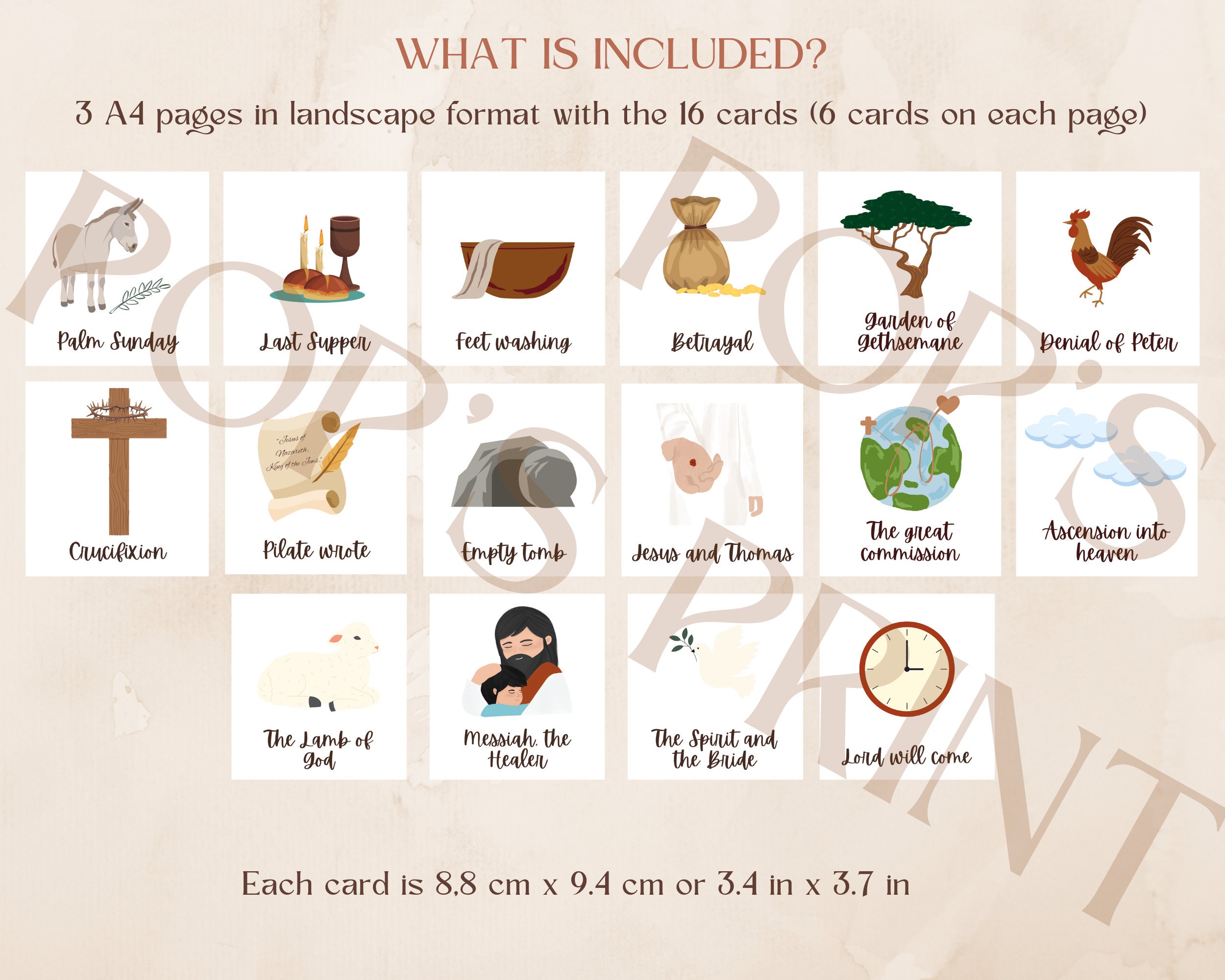 Easter Mission Cards| Holy Week Story Cards| Easter Week Prints| Sunday ...