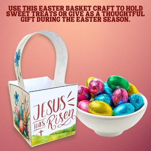 Easter Paper Basket Printable Sunday School Craft, Kids Ministry Easter ...