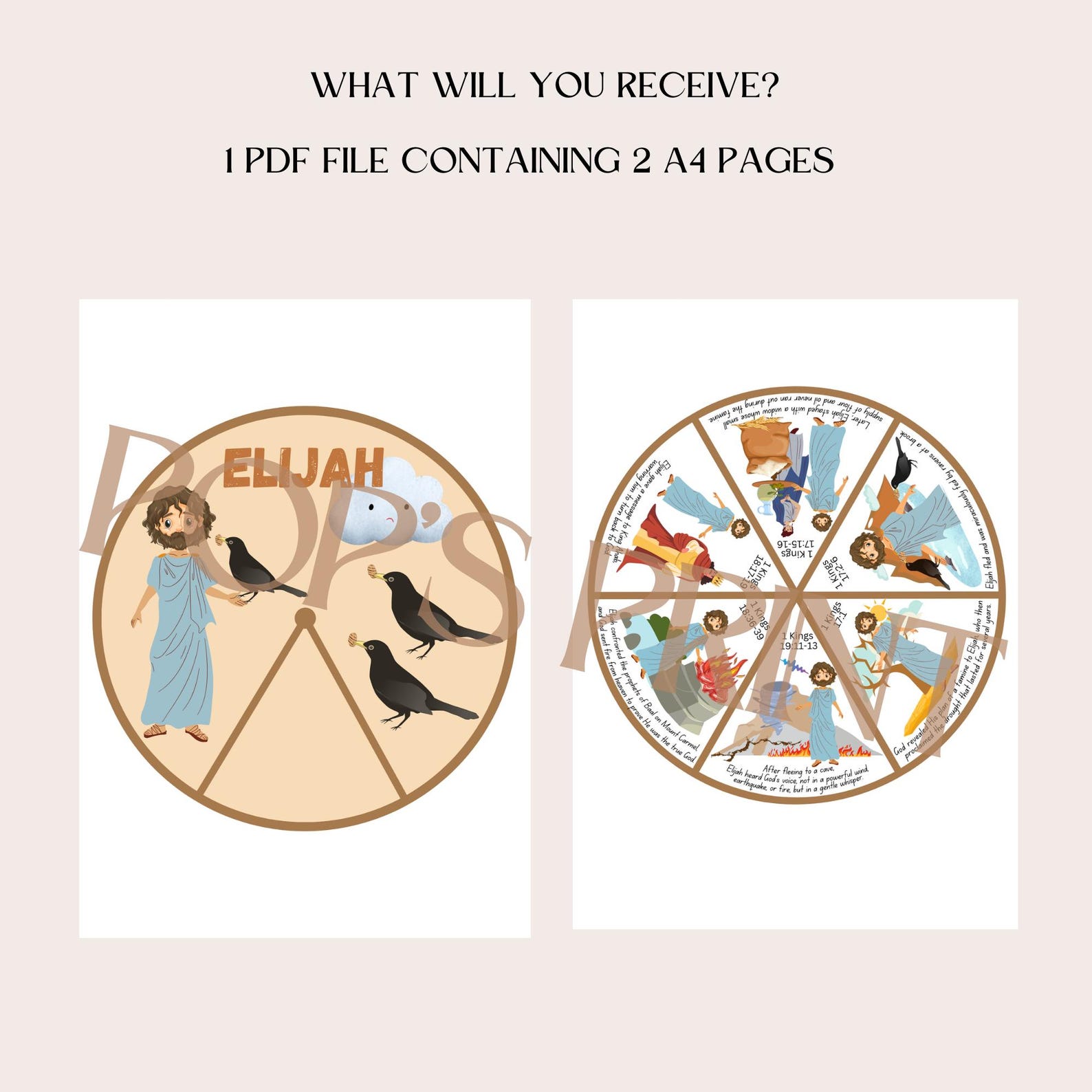 Printable Elijah Spinner Wheel, Elijah Sunday School Activity, Kids ...