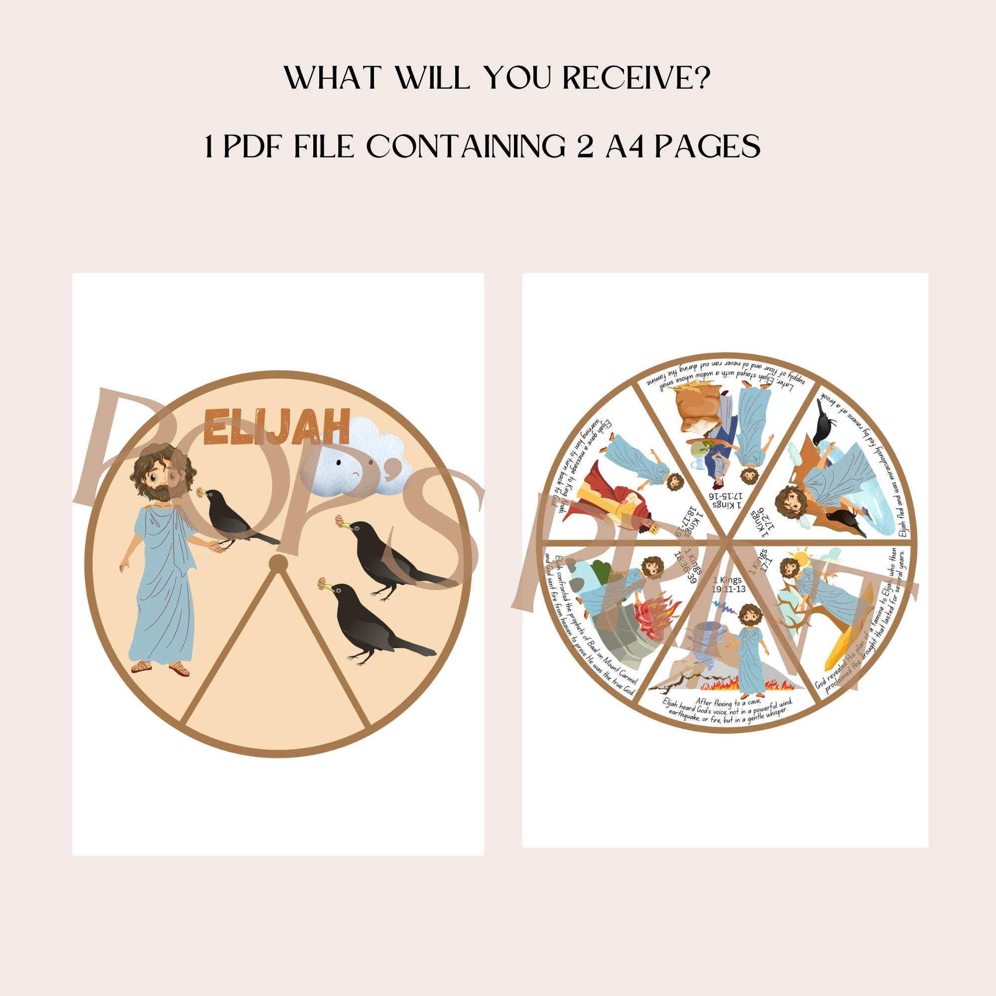 Printable Elijah Spinner Wheel, Elijah Sunday School Activity, Kids ...
