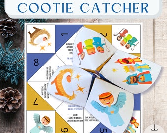 Nativity Story Printable, Nativity Activity, Christmas Cootie Catcher ...