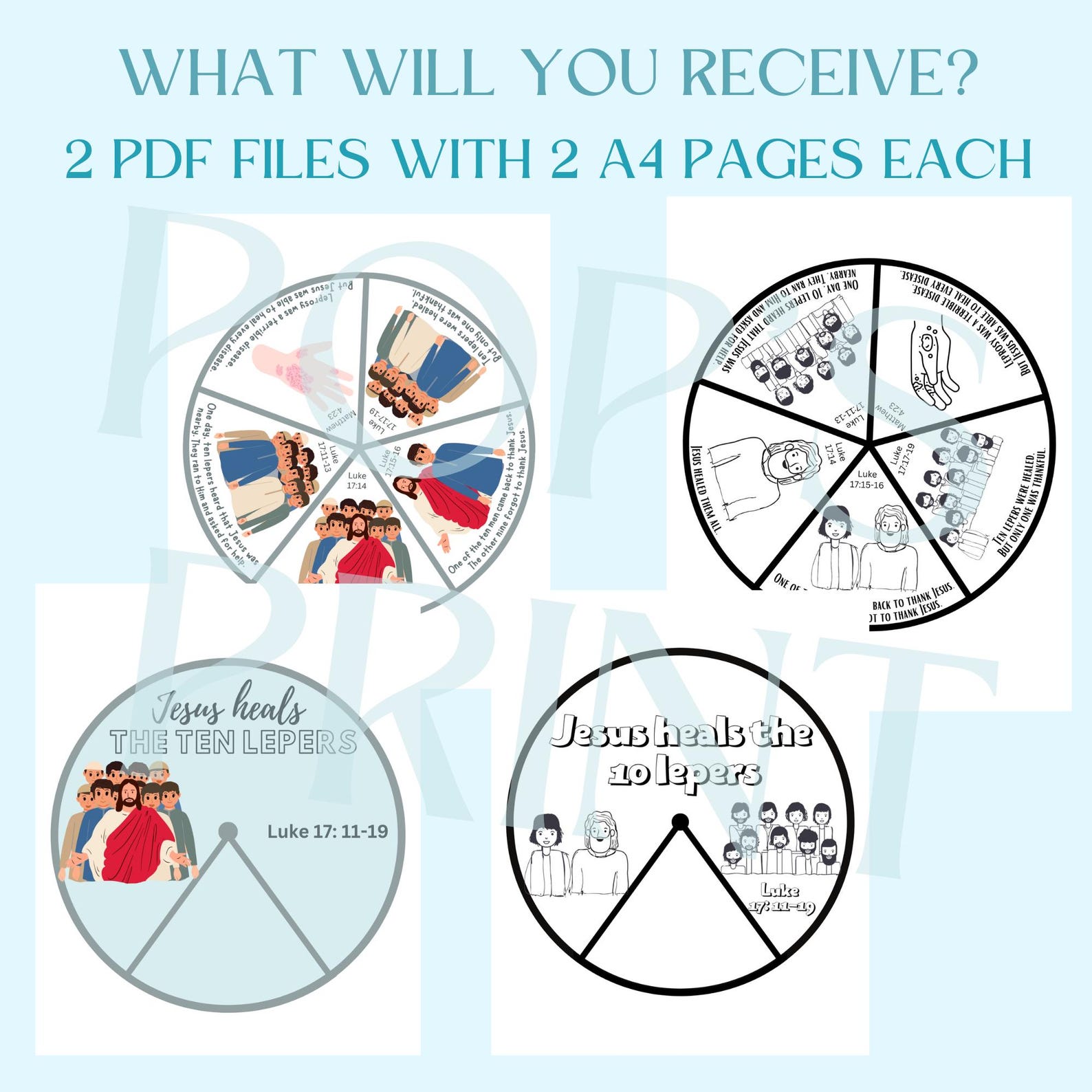 Jesus Heals Ten Lepers Craft, Printable Gratitude Bible Lesson, Jesus ...