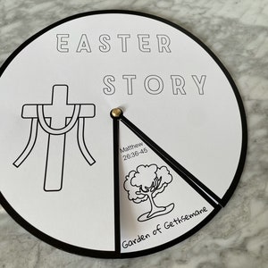 The Easter Story Coloring Spinner Wheel| Easter Craft| Sunday School ...