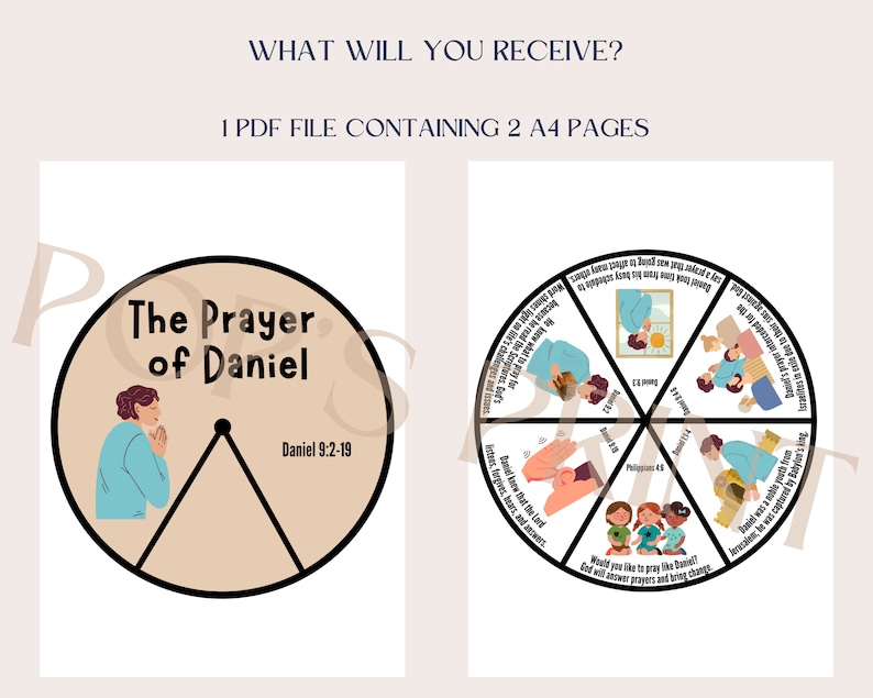 Printable the Prayer of Daniel Spinner Wheel | Engaging Daniel’s ...
