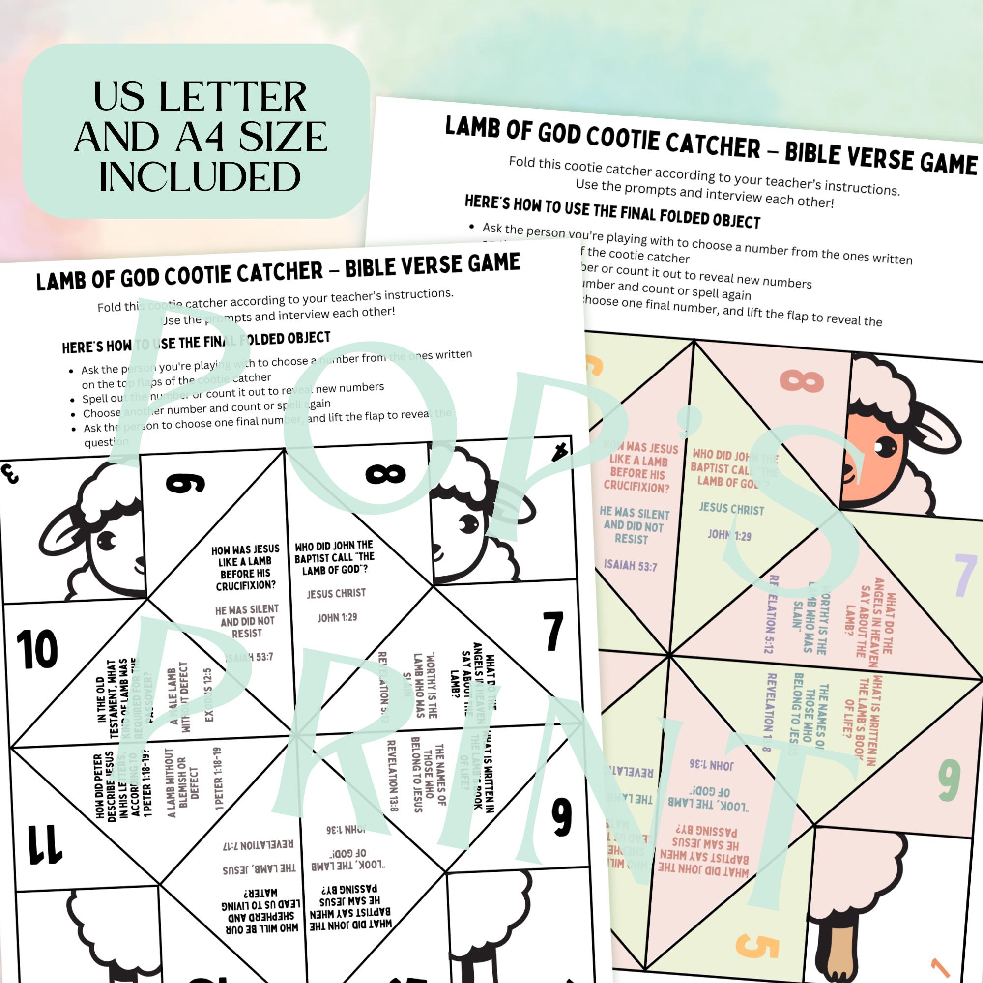 Printable Easter Sunday School Craft: Lamb of God Coloring Cootie ...