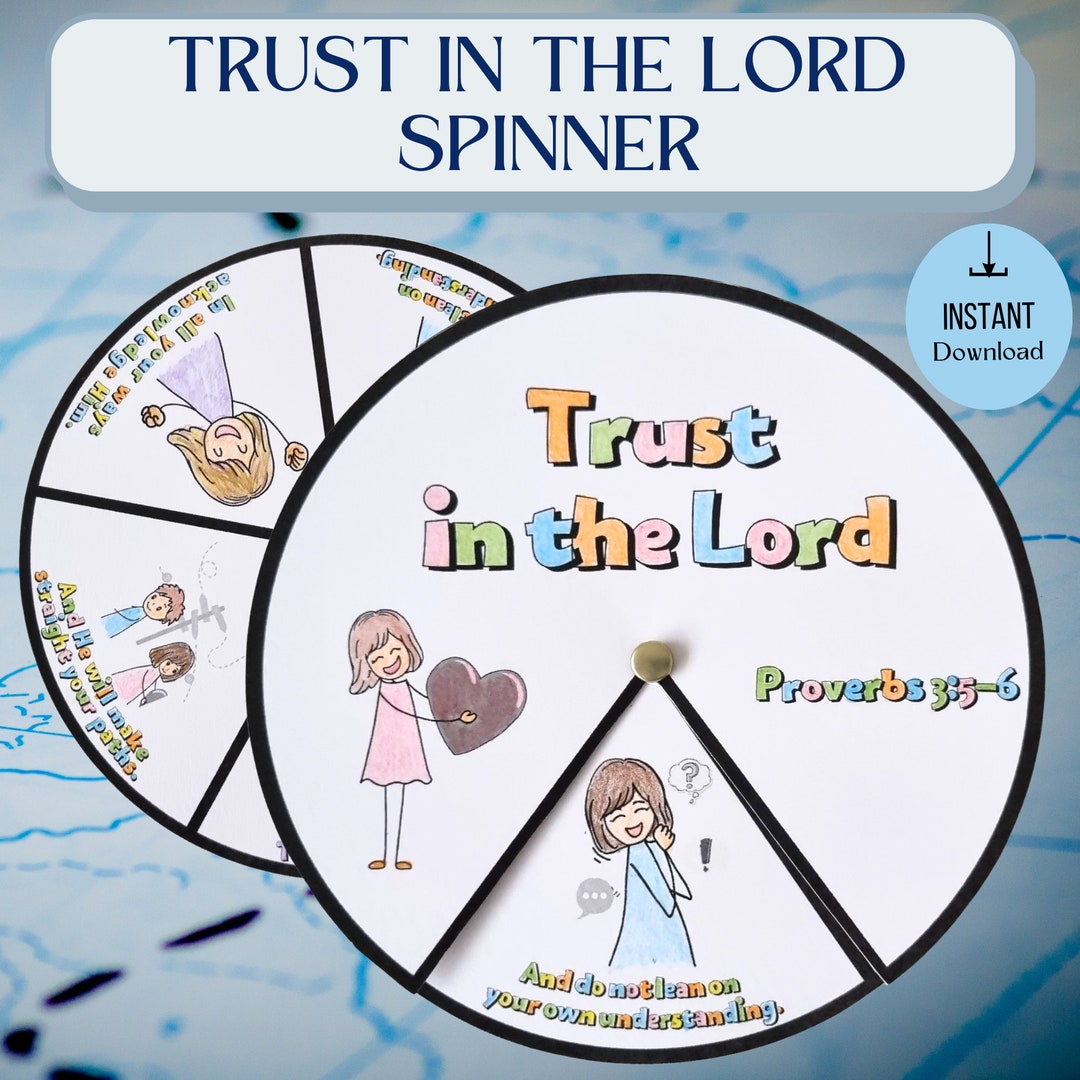 Trust in the Lord Coloring Spinner Wheel| Printable Bible Verse ...