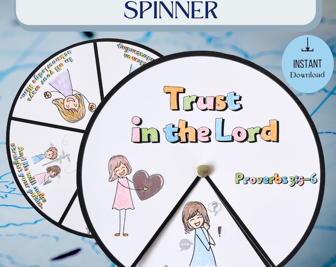 Trust in the Lord Coloring Spinner Wheel| Printable Bible Verse ...