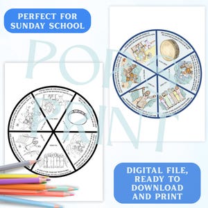 Crossing the Red Sea Spinner Wheel, Bible Coloring Craft for Kids ...