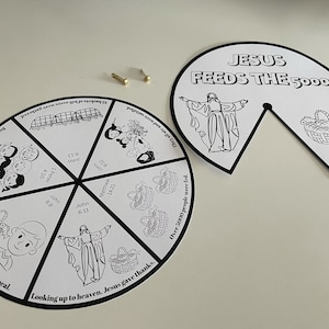 Jesus Feeds the 5000 Coloring Spinner Wheel| Jesus Feeds the 5000 Craft ...