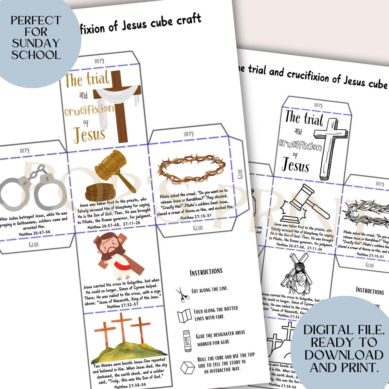 The Trial and Crucifixion of Jesus Story for Kids| Cube Craft ...