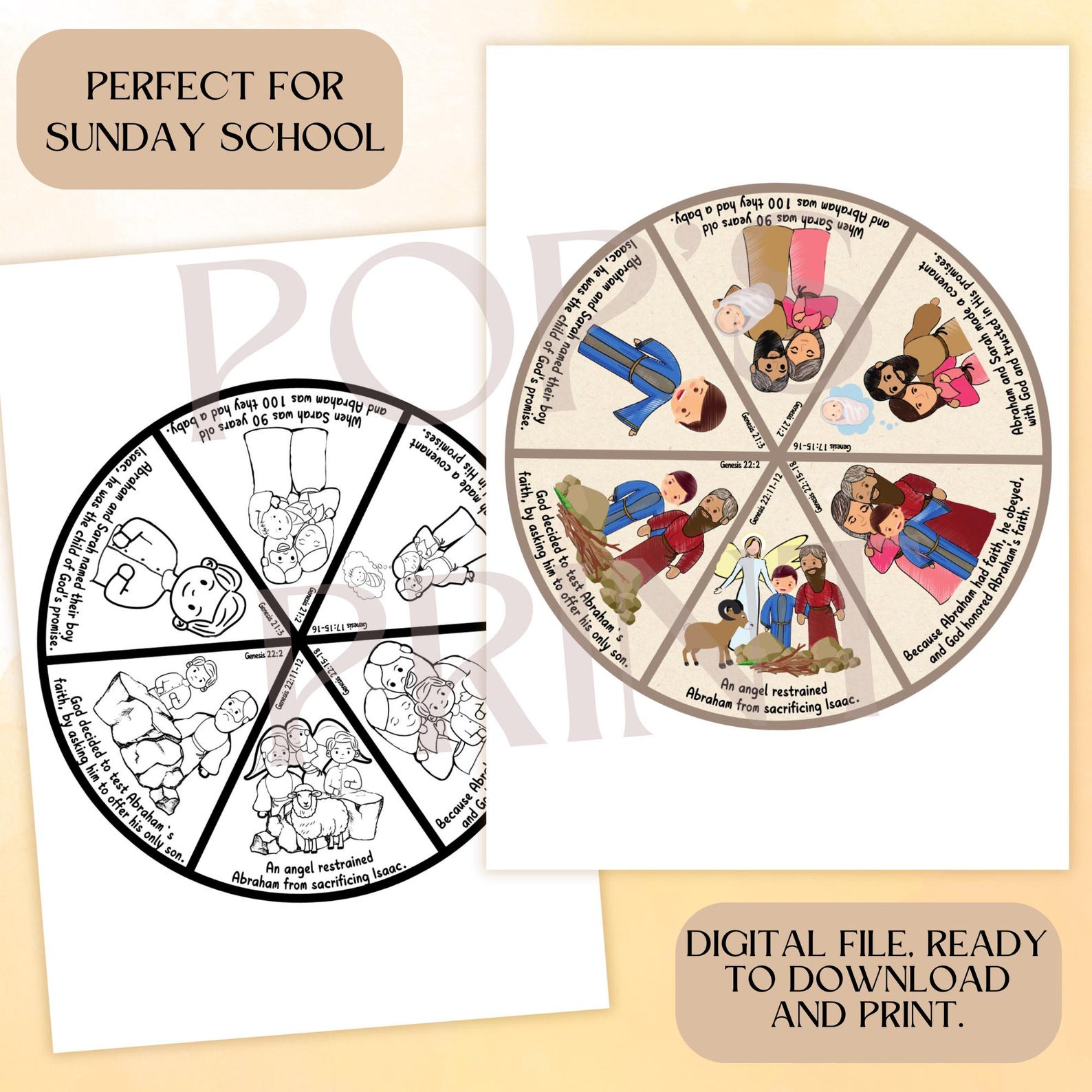 Isaac, the Promised Son Sunday School Craft, Abraham Sarah Bible Story ...