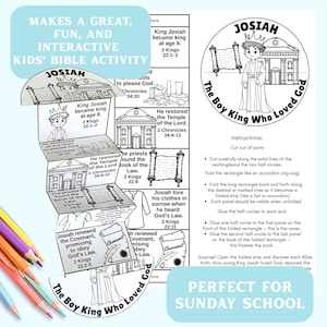 Printable King Josiah Folding Surprise Booklet, Sunday School Craft ...