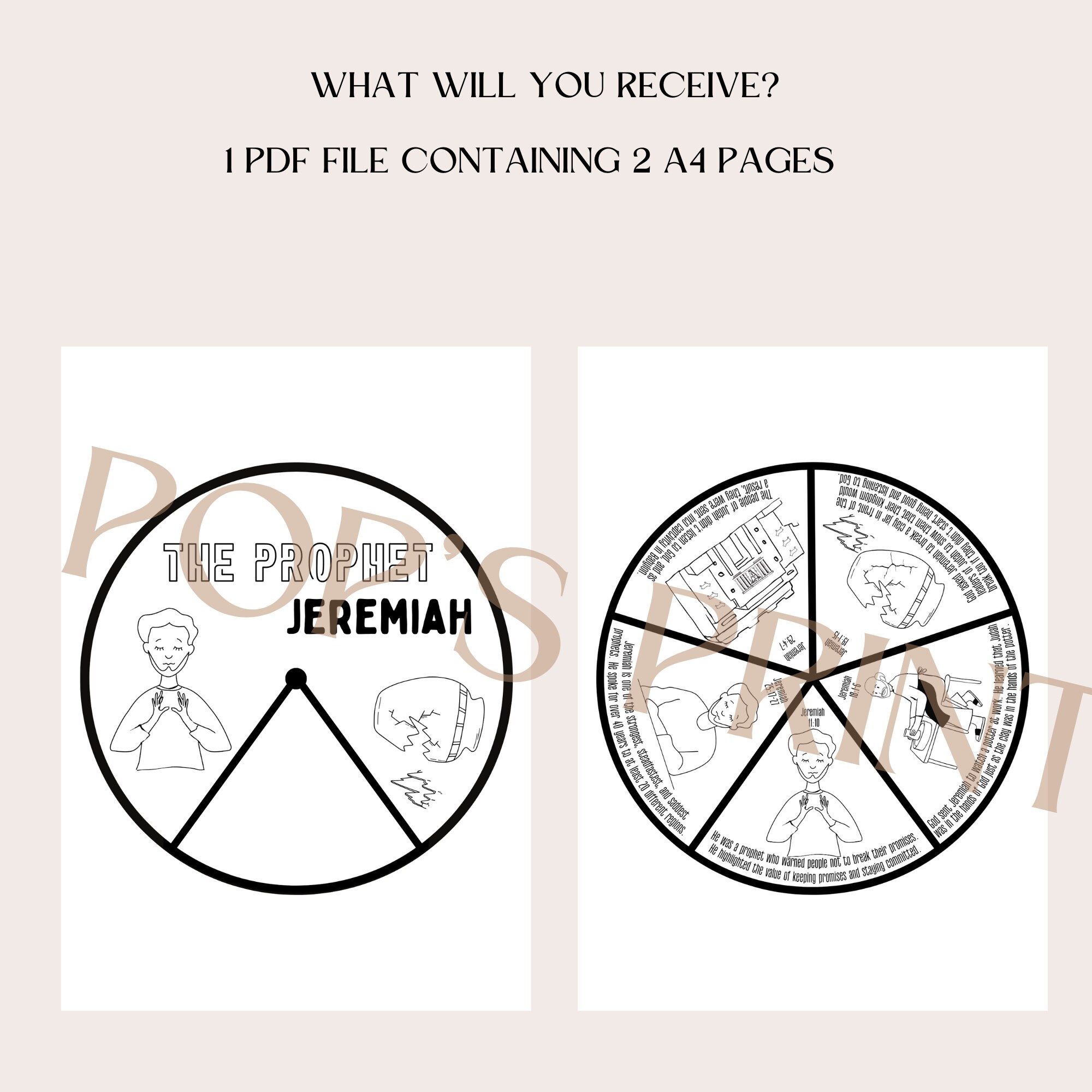 The Story of the Prophet Jeremiah Spinner Wheel Sunday School Craft Kids' Ministry Craft Bible ...