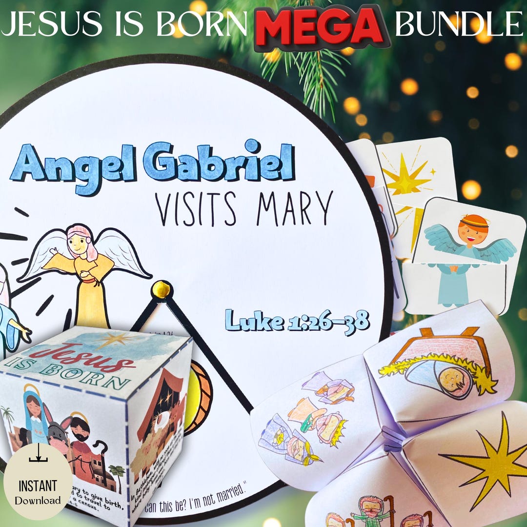 50-pages Mega Bundle: Jesus is Born Crafts, Sunday School Christmas ...