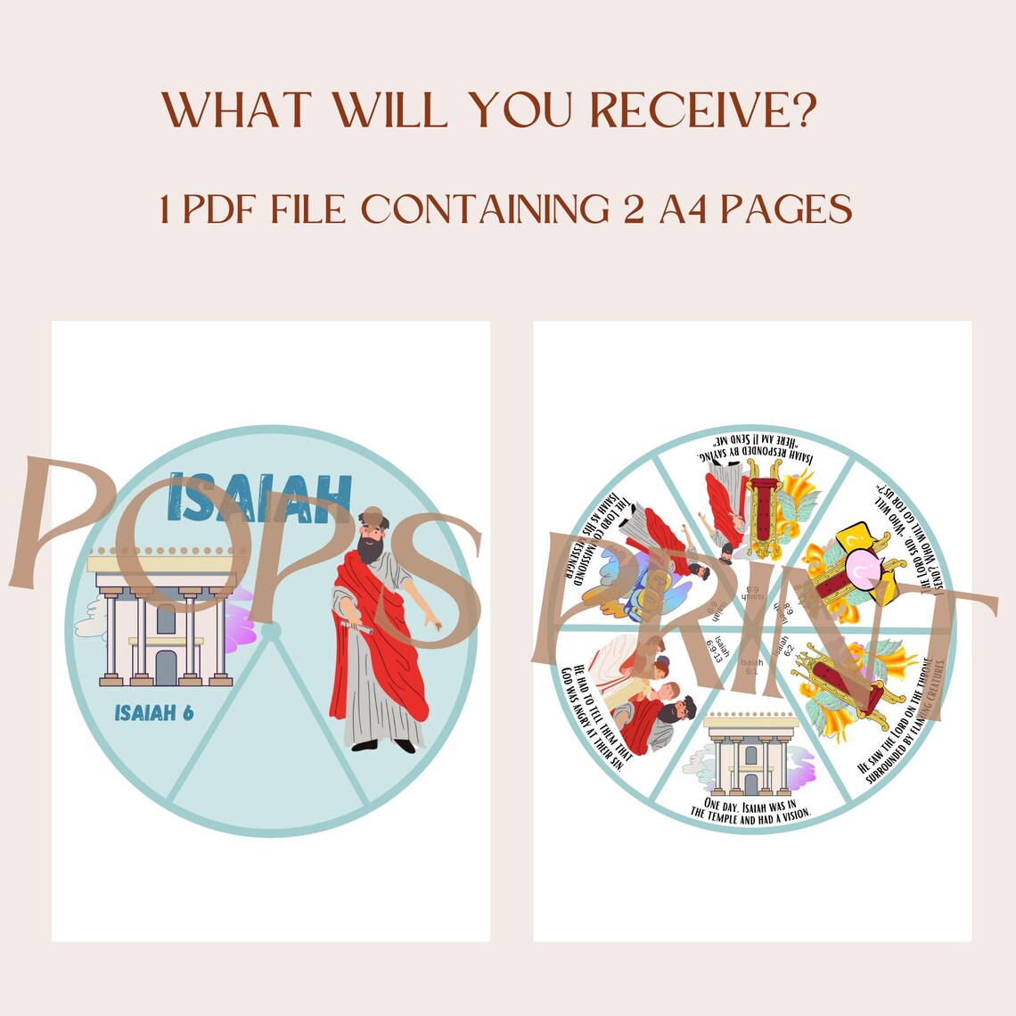 Printable Isaiah Spinner Wheel | Isaiah Craft | Sunday School Craft ...