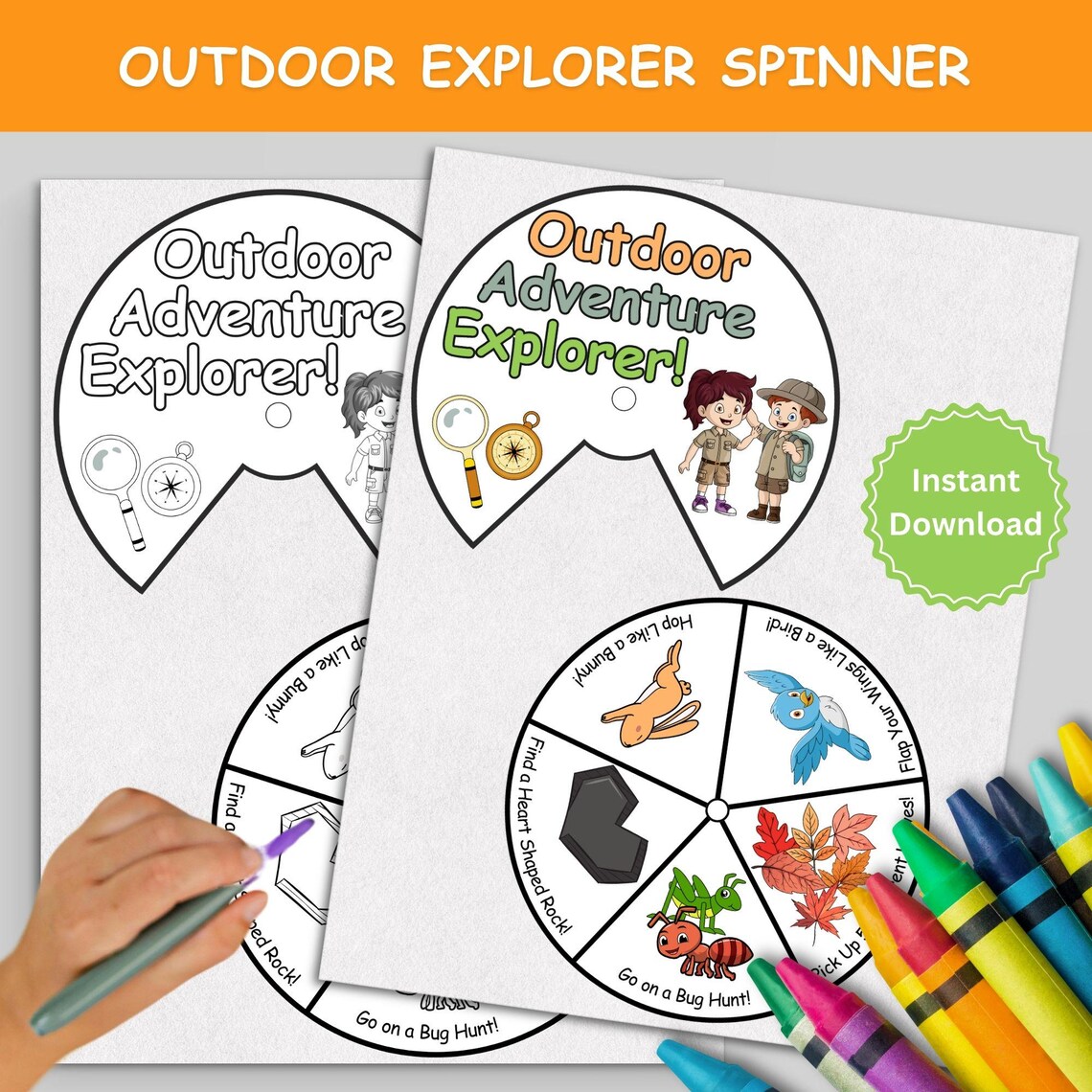 Outdoor Explorer Spinner | Nature Scavenger Hunt Game | Printable ...