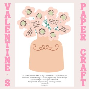Christian Kids Valentine’s Day Craft, 1 Corinthians 13 Love-themed Cut ...