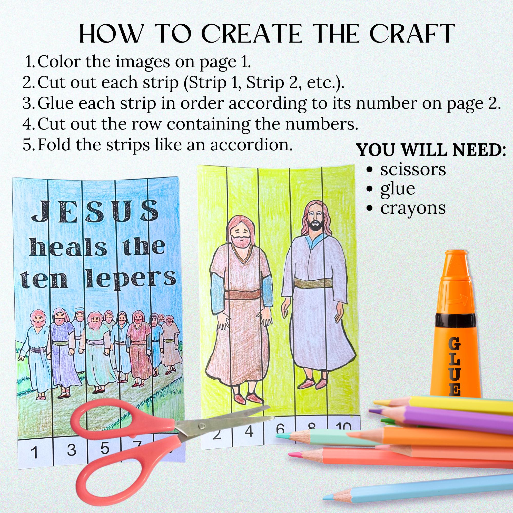 Printable Jesus Heals the Ten Lepers Agamograph – Sunday School Craft ...