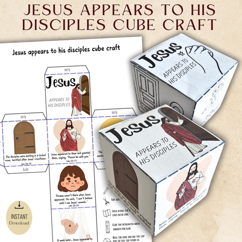 Jesus Appears to His Disciples Cube Craft for Kids| Printable Bible ...