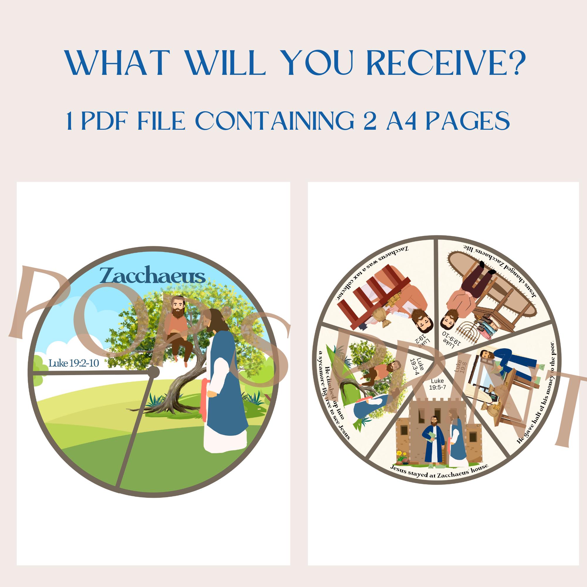 Printable Zacchaeus Spinner Wheel Sunday School Craft Kids Ministry ...
