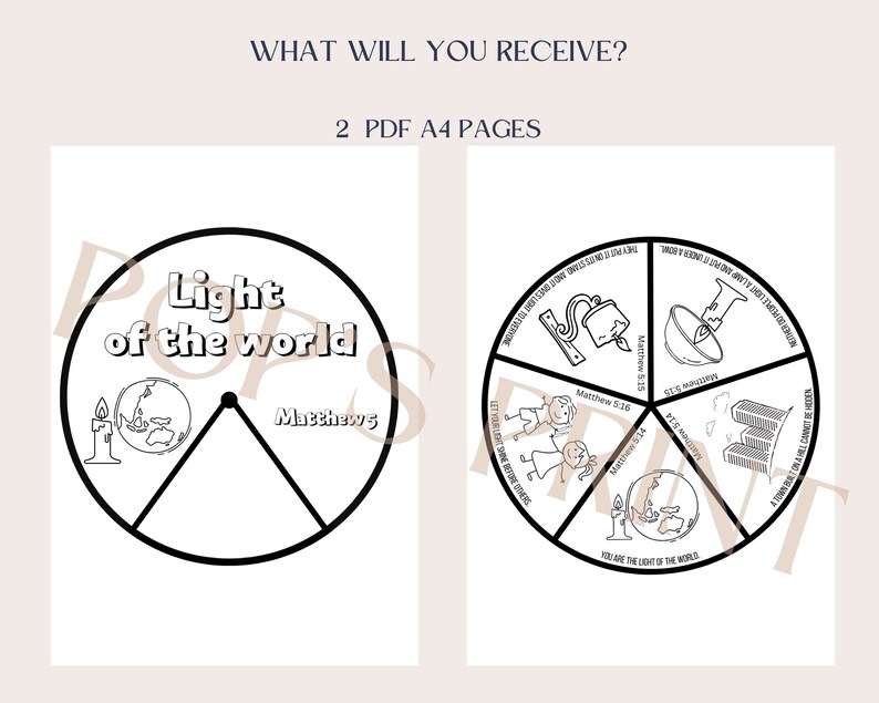 Printable Light of the World Craft for Kids - Coloring Spinner Wheel ...